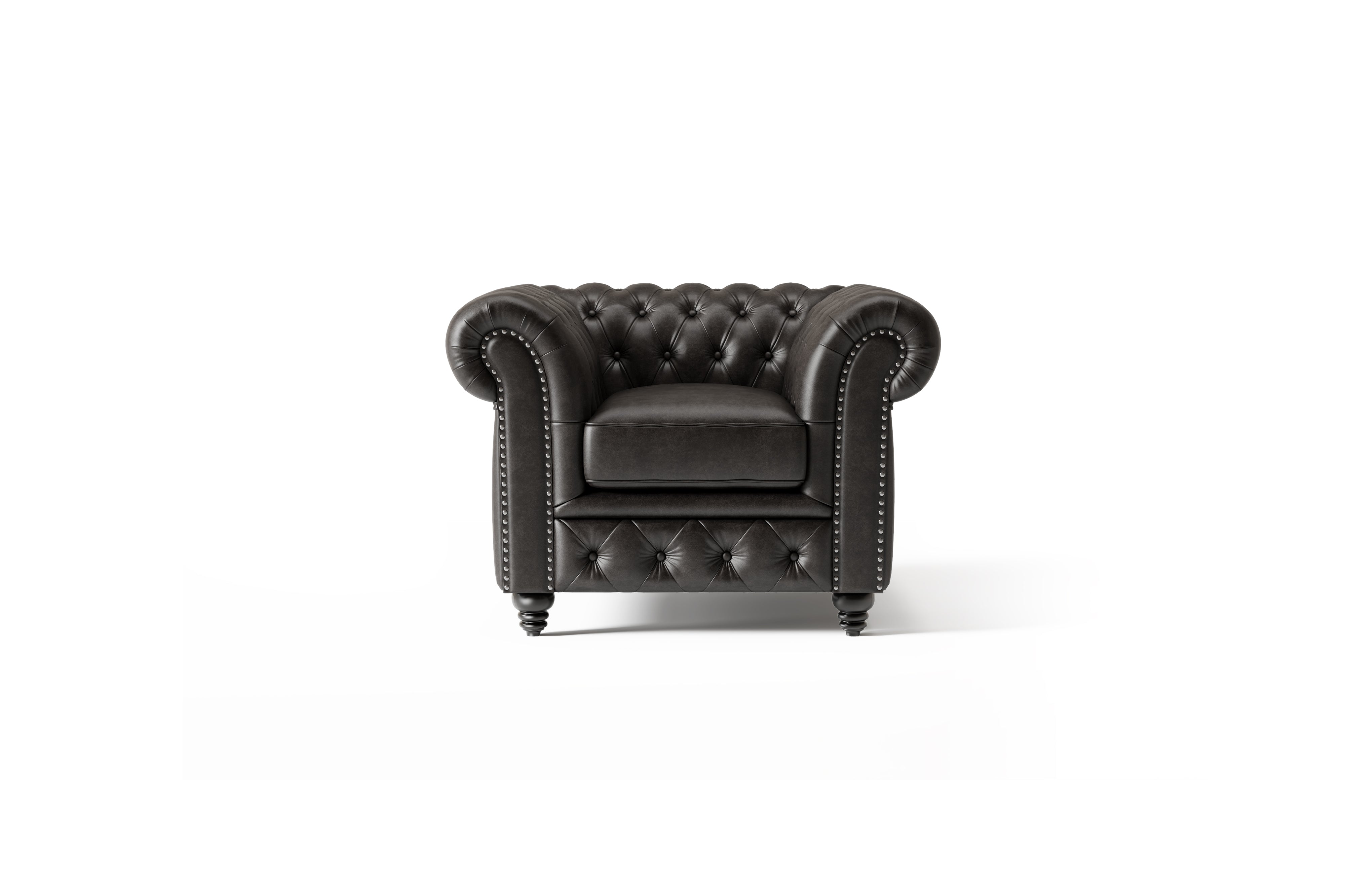 Valencia Parma Full Aniline Leather Chesterfield Single Sofa Accent Ch