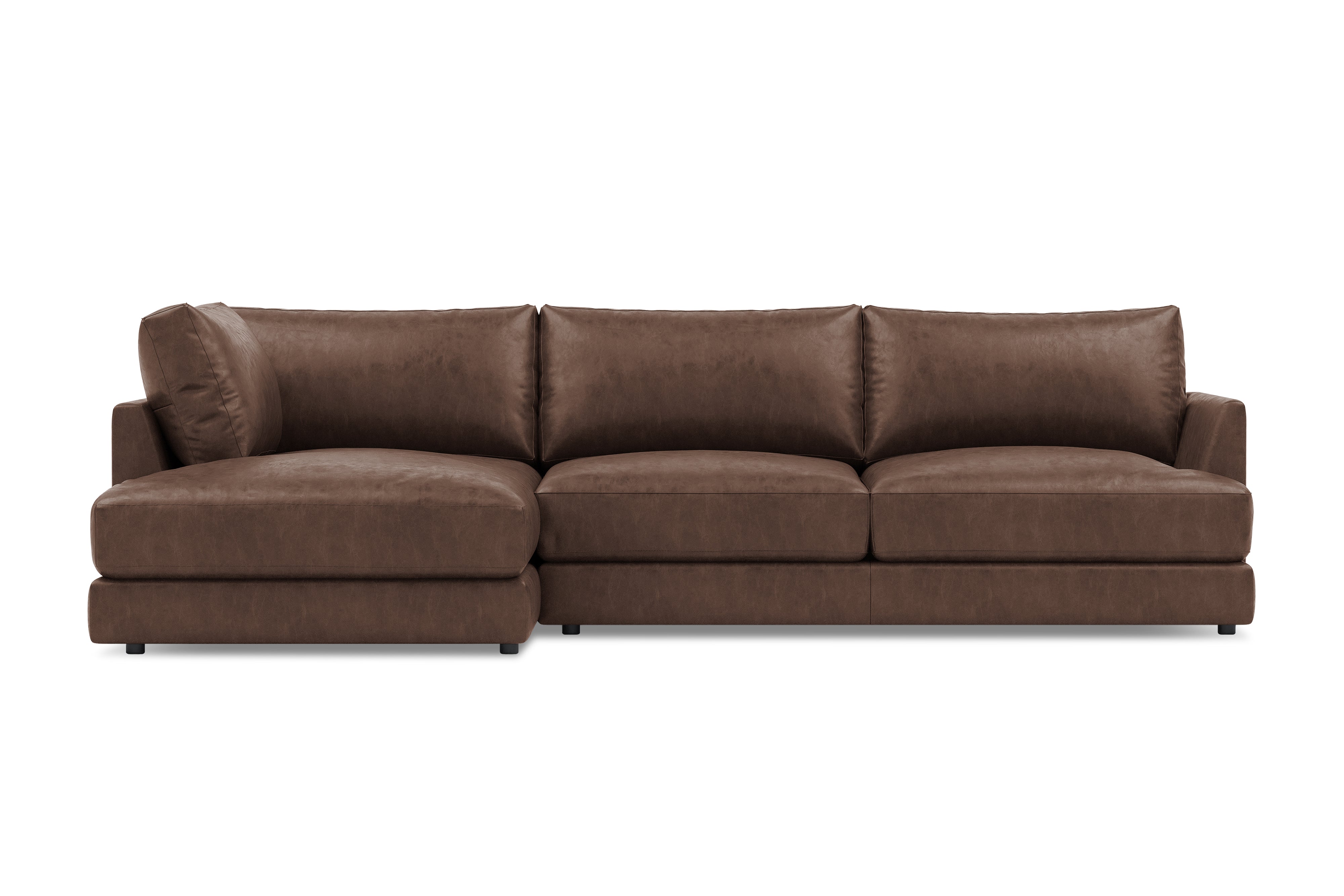 Valencia Serena Leather Three Seats with Left Chaise Sectional Sofa B
