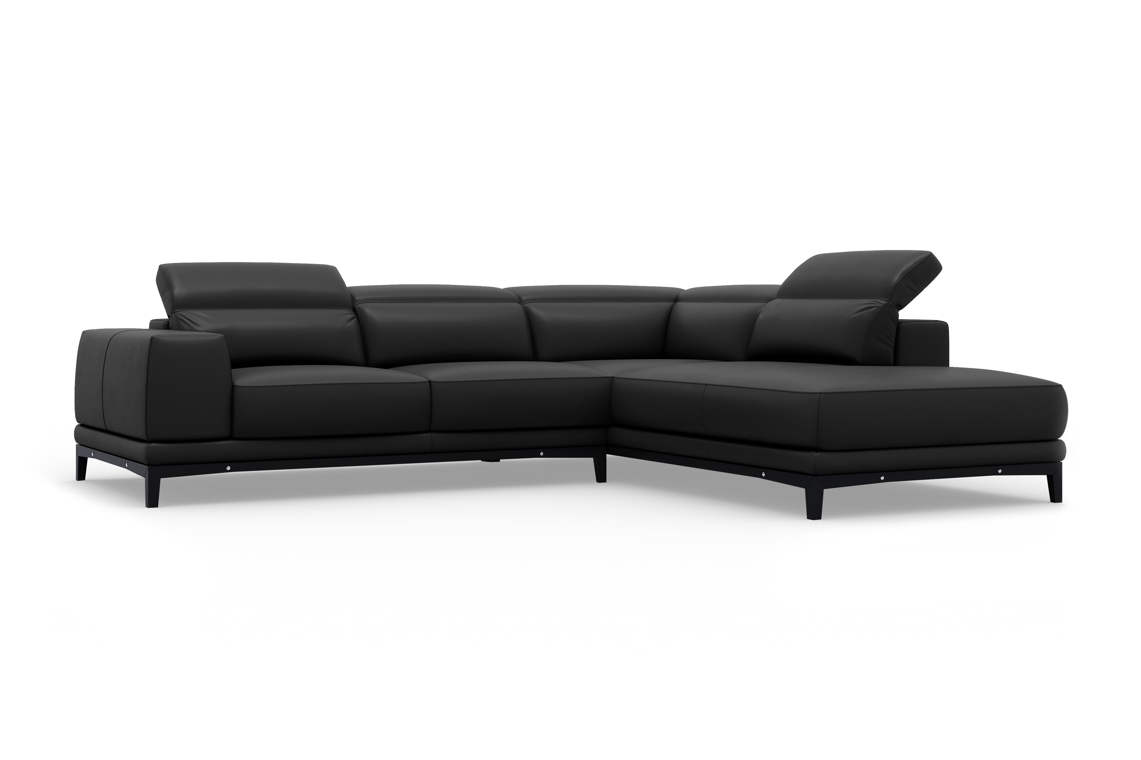 Black microfiber sectional store