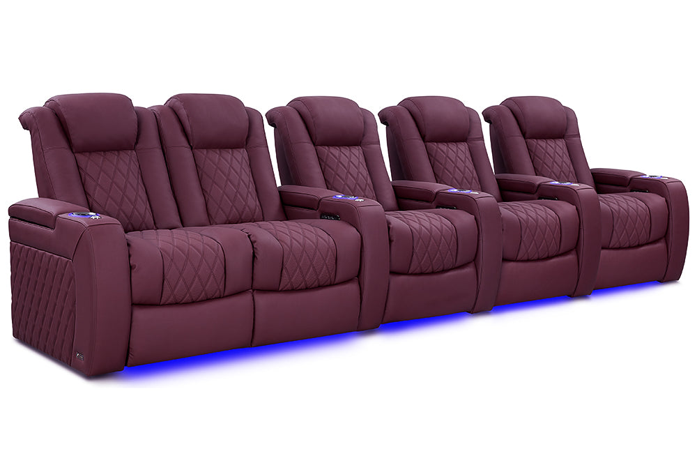 Valencia Tuscany Ultimate Luxury Edition Row of 5 Loveseat Left Burgun