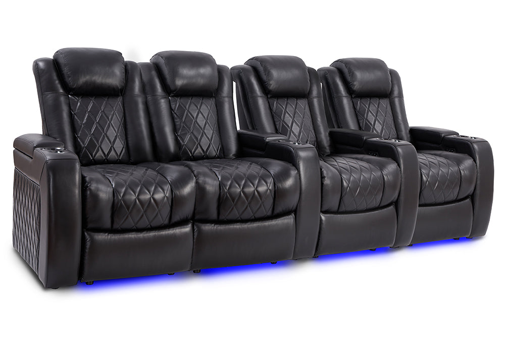 Valencia Tuscany Slim Home Theater Seating Row of 4 Loveseat Left Midn