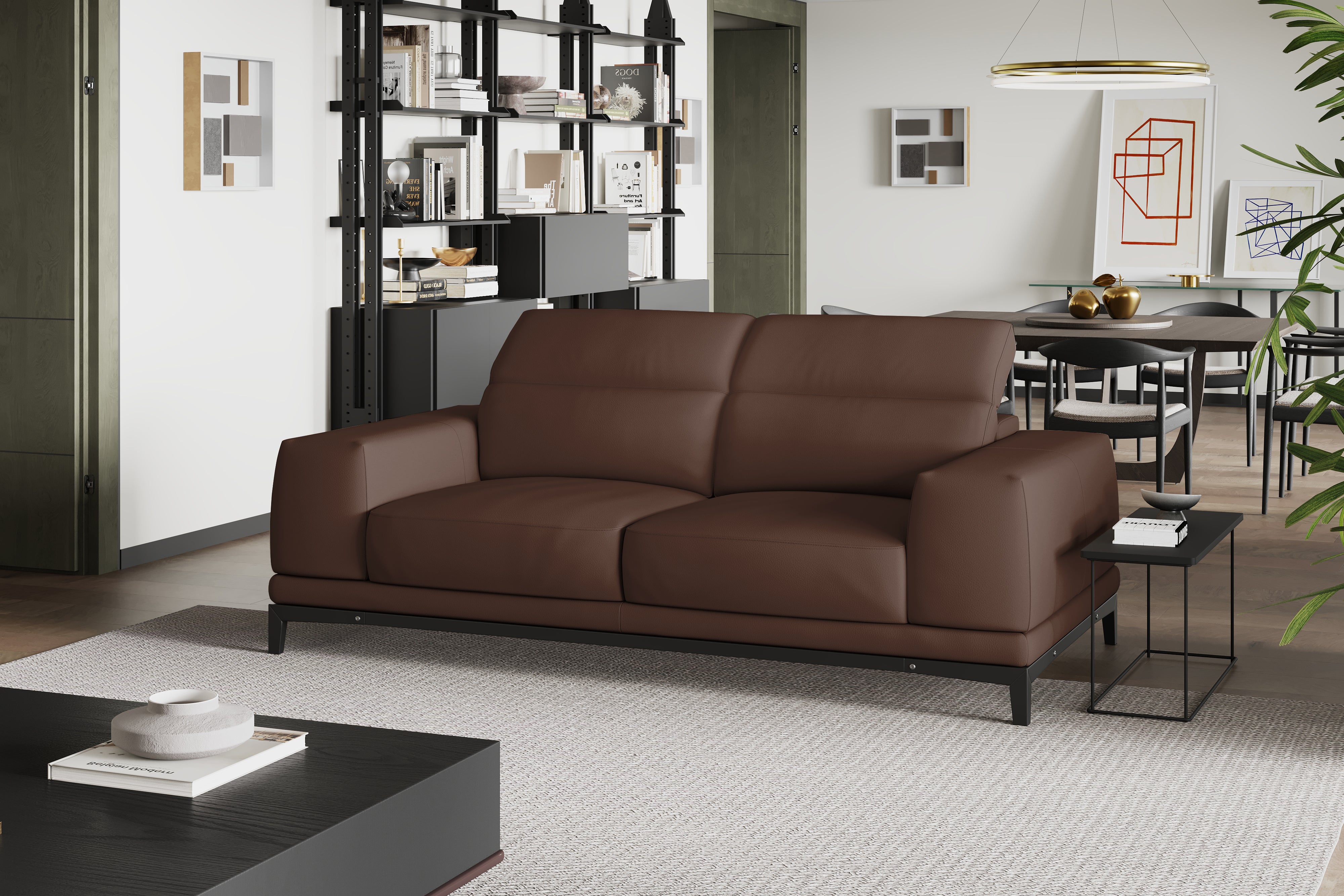 Brown loveseats store